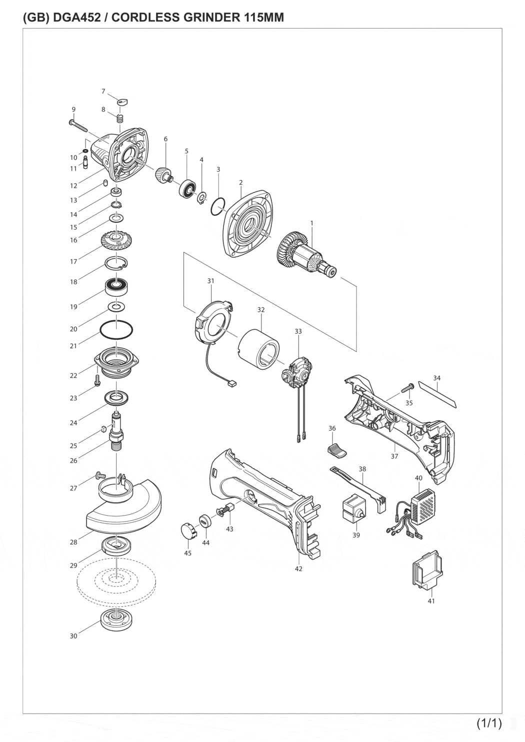 DGA452 - Makita Spares .com | Makita Spares and Parts